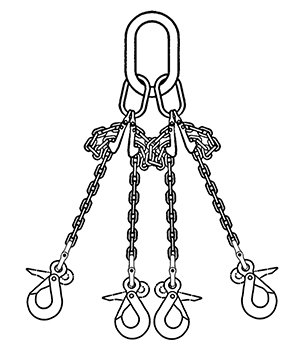 Adjustable 4-Leg Alloy Overhead Lifting Chain Slings - Unirope Ltd.