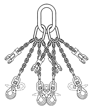 Adjustable 4-Leg Alloy Overhead Lifting Chain Slings - Unirope Ltd.